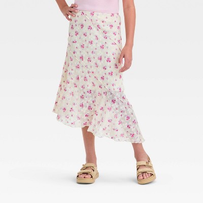 Girls Casual Solid Color Elastic Waist A Line Skirt : Target