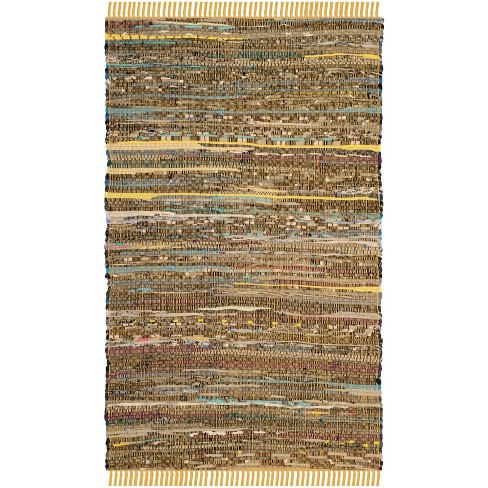Rag Accent Rug Rar127 Hand Woven Accent Rug - Yellow/multi - 2'6"x4 ...