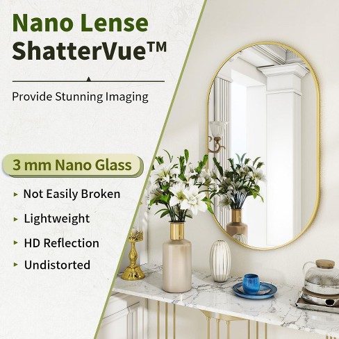 Homlux 22"x38" Oval Pill Mirror Wall Mount Full Length Bathroom Mirror ...