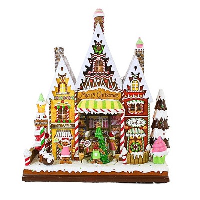 Roman 15.5 Inch Gingerbread Lit Candy Shop Musical Cupcakes Gingerbread ...