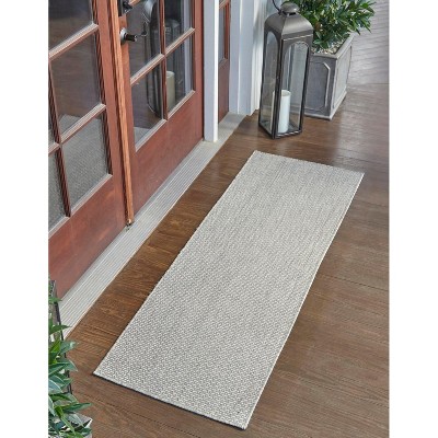 Unique Loom 2' 0 X 6' 1 Runner Indoor/outdoor Solid Light Gray Runner ...