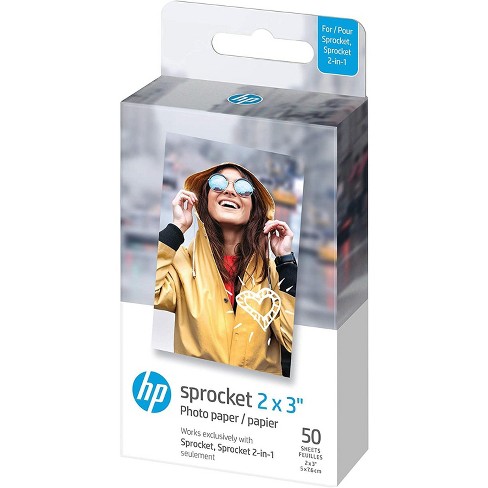 Hp Sprocket 2x3" Premium Zink Sticky Back Photo Paper (50 Sheets ...