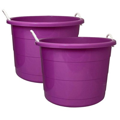 Homz 17-gallon Indoor Outdoor Storage Bucket With Rope Handles For ...