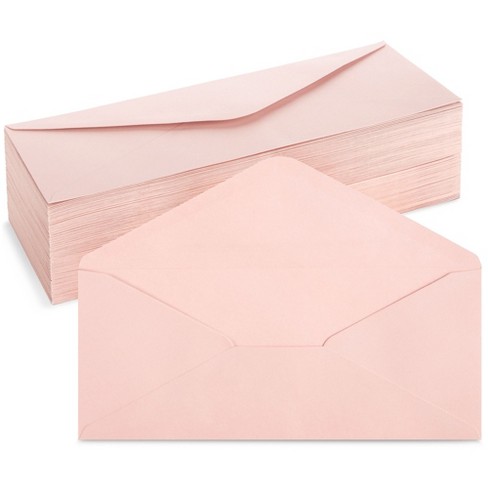 Juvale 96-pack #10 Blush Pink Envelopes With Gummed Seal And V-flap For ...