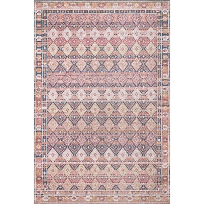 Nuloom Sherri Bohemian Diamond Machine Washable Area Rug Rust 5' X 8 ...