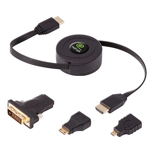 Retrak® Retractable Standard Hdmi® Cable With Mini, Micro, And Dvi ...