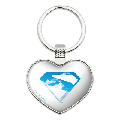Superman 2025 Movie Cloud Shield Keychain Heart Love Metal Key Chain ...