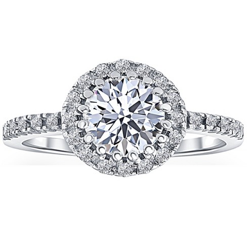 Pompeii3 2 Ct Diamond & Moissanite Halo Engagement Ring 14k White Gold : Target