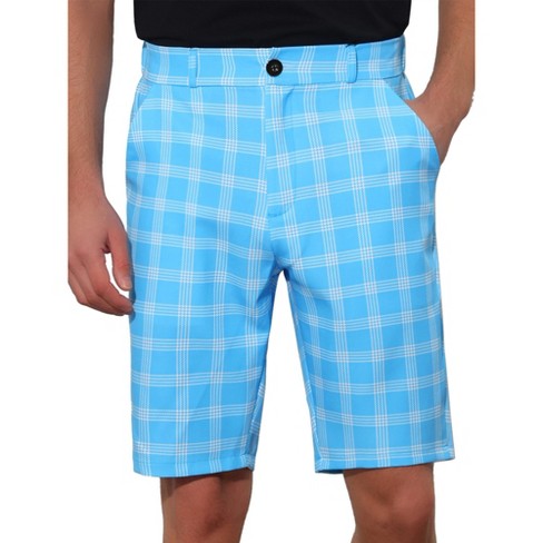 Lars Amadeus Men's Flat Front Color Block Plaid Pattern Shorts : Target