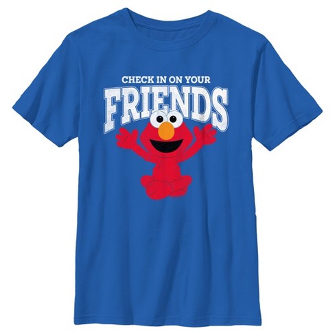 Boy's Sesame Street Check In On Your Friends Cute Elmo T-shirt - Royal ...