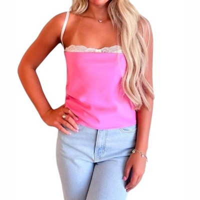 Women's Sweet Escape Satin Top - Sky To Moon : Target