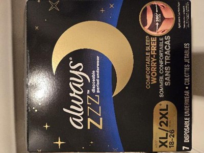 Always Zzz Disposable Period Underwear - Xl/xxl - 7ct : Target