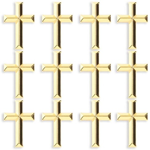 Bright Creations 12 Pack Gold Enamel Cross Religious Brooch Lapel Pins ...
