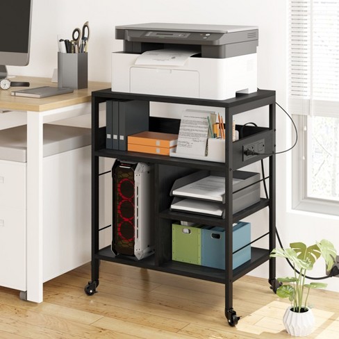 Whizmax Industrial Printer Cart, 4-tier Mobile Printer Stand, End Table ...