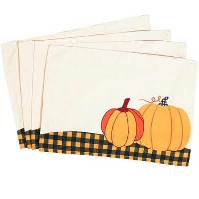 The Lakeside Collection Plaid Harvest Table Runner And Set Of 4 ...
