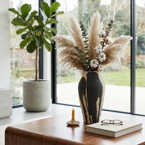 Sagebrook Home Abstract Brushstroke Earthenware Flower Vase - Modern ...