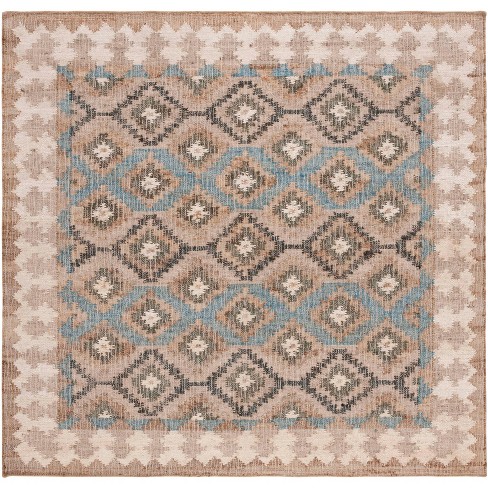 Kilim Klm756 Hand Woven Area Rug - Blue/ivory - 7'x7' - Safavieh : Target