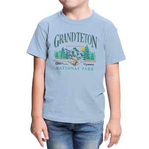 National Park Foundation Youth Grand Teton Wyoming T Shirt - Light Blue ...