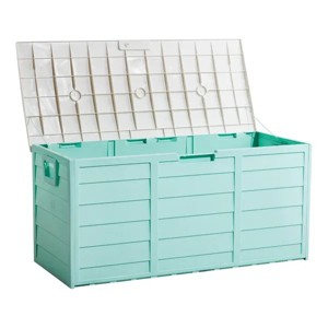 75gal 280L Outdoor Garden Plastic Storage Deck Box Chest Tools Cushions ...