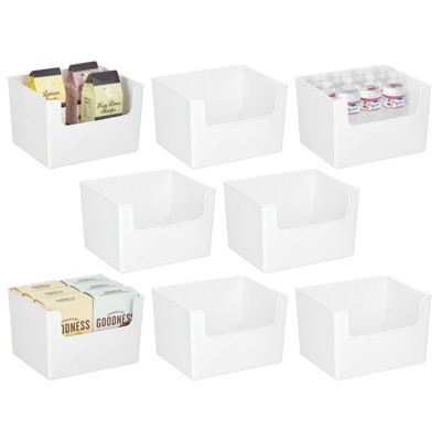 Mdesign Plastic Kitchen Food Storage Bin With Handles, 6 Pack : Target