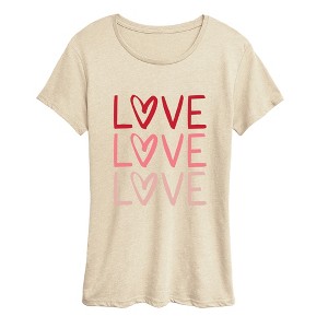 Women's - Instant Message - Love Love Love Short Sleeve Graphic T-Shirt ...