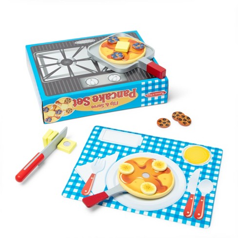 Melissa & Doug Flip And Serve Pancake Set - Wooden Breakfast Play Food ...
