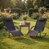 Rocking Outdoor Patio Lounge Chair, Adjustable Recliner, Heavy Duty ...