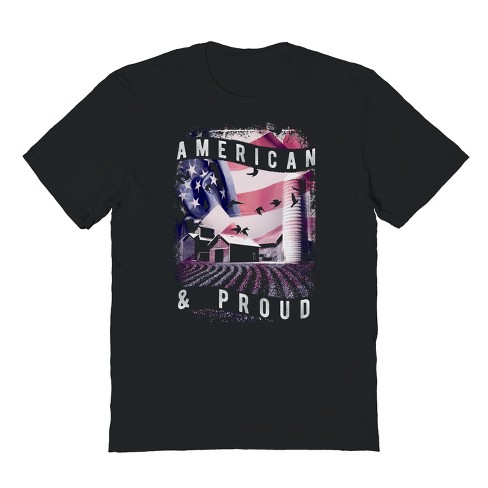Rerun Island Men's American And Proud Short Sleeve Graphic Cotton T ...