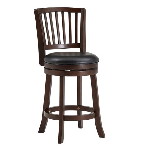 24" Falia Dark Cherry Swivel Counter Height Barstool Black - Inspire Q ...