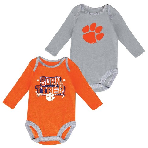 Ncaa Clemson Tigers Boys' 2pk Long Sleeve Bodysuit - 3-6m : Target