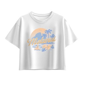 Girls' Disney Motunui Tee Short Sleeve Boxy Graphic T-Shirt - White ...