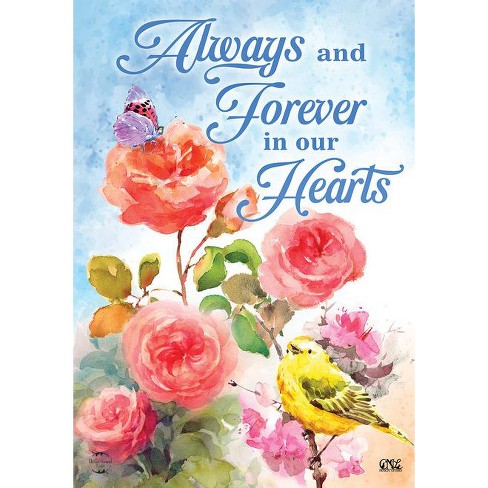 Always And Forever Flowers Bereavement Garden Flag Inspirational 18" X ...