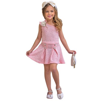 Fancy Flower Pink Matching Top And Skirt Set Mia Belle Girls : Target