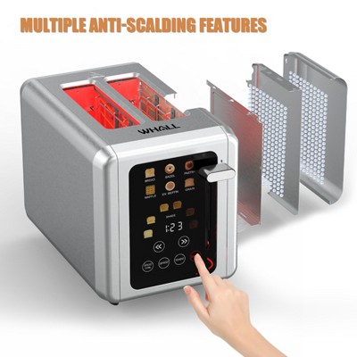 Whall Toaster 4 Slice,touchscreen Bread Toaster, Stainless Steel 4 ...