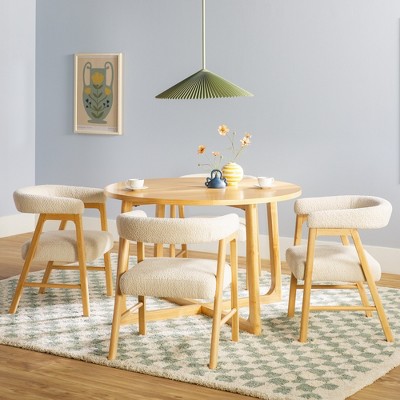 Saracina Home 5pc Round Dining Table Set With Mixed Material Chairs ...