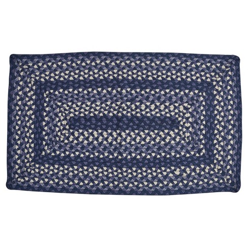 Park Designs Blue And Stone Braided Rectangle Rug : Target