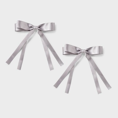 Small Satin Bow Hair Barrette Set 2pc - Wild Fable™ Gray : Target