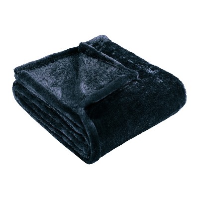 Cozy And Warm Microfiber Fleece Blanket, King, Navy Blue - Blue Nile ...