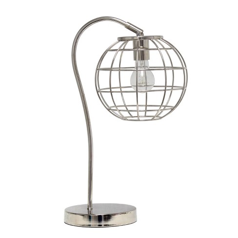 Metal Arched Cage Table Lamp Chrome - Lalia Home: Retro Industrial ...