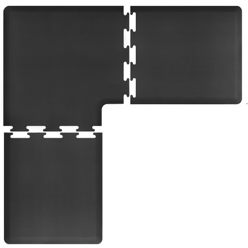 Wellnessmats Puzzle Piece Collection 3 Foot Wide L Series Black Anti ...