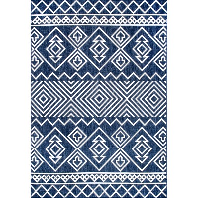Nuloom Landry Aztec Indoor/outdoor Area Rug, 9' 6" X 12', Charcoal : Target
