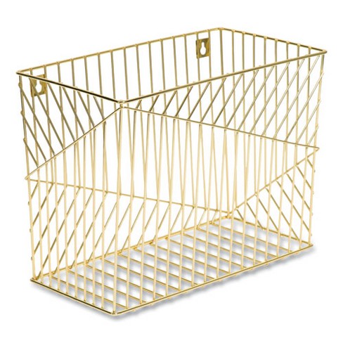 U Brands Vena Hanging File Basket, Letter Size, 6.85" Long, Gold : Target