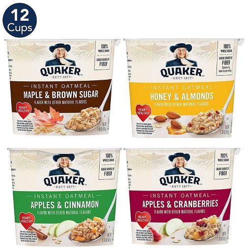 Quaker Instant Oatmeal Express Cups Variety Pack - 20.2oz / 12ct : Target