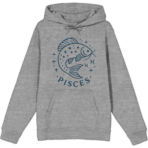 Pisces Zodiac Fish With Glitter Adult Long Sleeve Hoodie : Target