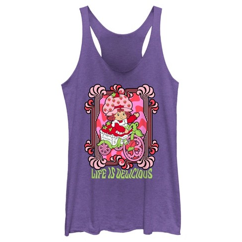 Women's Strawberry Shortcake Berry Cart Racerback Tank Top - Purple ...