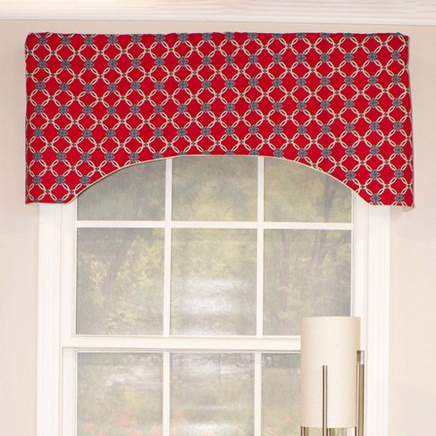 Andromeda Geometric Arch 3" Rod Pocket Valance 50" X 17" Red By Rlf ...