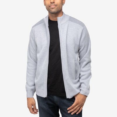 X Ray 1/4 Zip Sweater With Contrast Shoulder Piecing In Grey Size Large ...