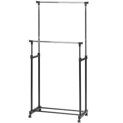 Iris Usa Portable Single-rod Height Adjustable Clothes Rack With ...