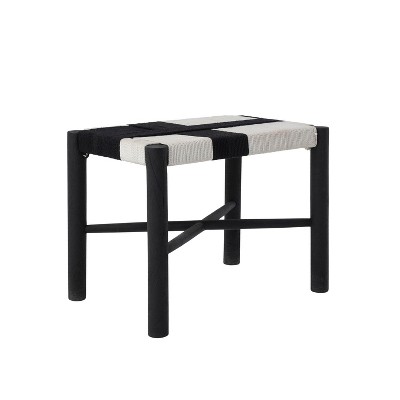 HomeStock 14.5 in.H White Finish Low Back Wood Frame Barstool Wood Seat ...