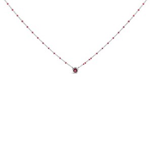 Haus of Brilliance 18 Inch Sterling Silver Rhodolite Enamel Bead Chain ...